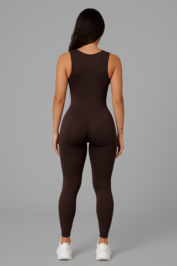 Women’s Half Zip One-Piece Workout Jumpsuit – Sculpting Activewear ...